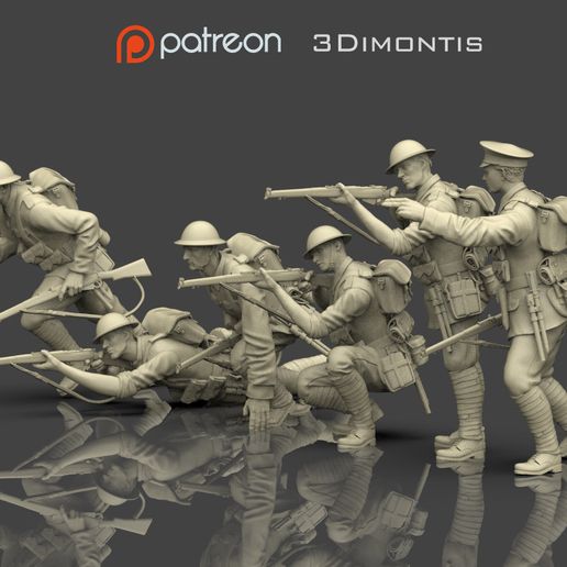 STL file British soldiers ww1 3D print model 🏴󠁧󠁢󠁥󠁮󠁧󠁿 ・Template to ...