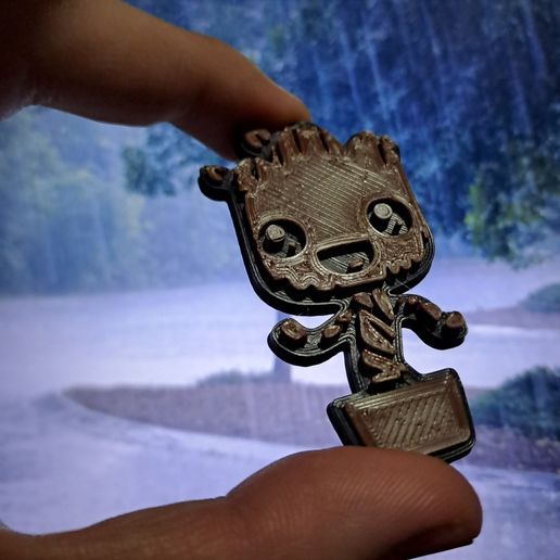 💜 Groot cute : Heart : Key ring・Free STL File for 3D printing・Cults