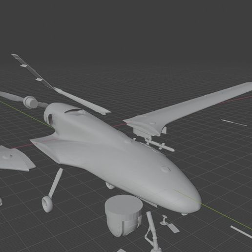 🇺🇦 3D HD model Bayraktar TB2・ 3D File for ・Cults