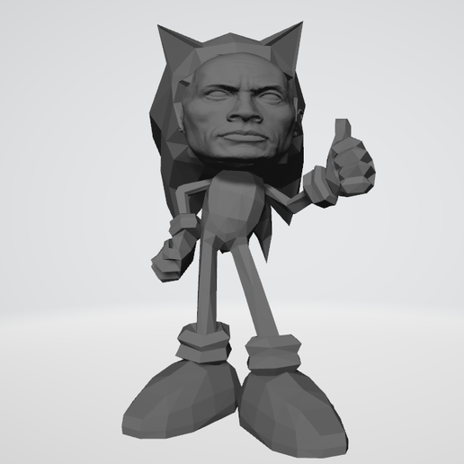 🪨 The Rock Sonic・Free STL File for 3D printing・Cults