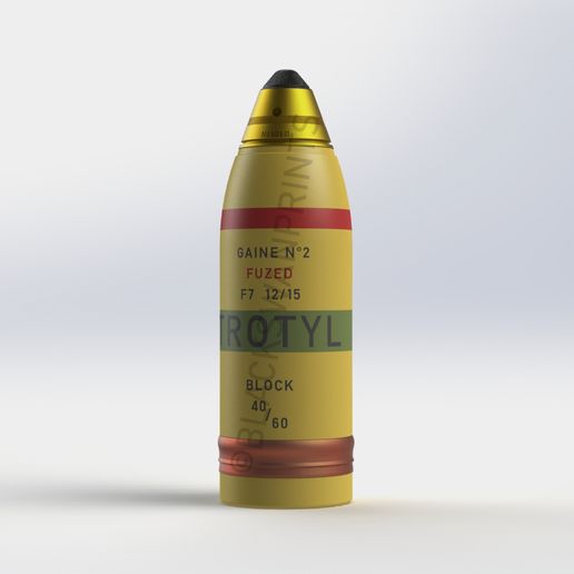 🧨 WW1 British 18-pdr HE Mk2 Artillery Projectile・ 3D File for 3D ...