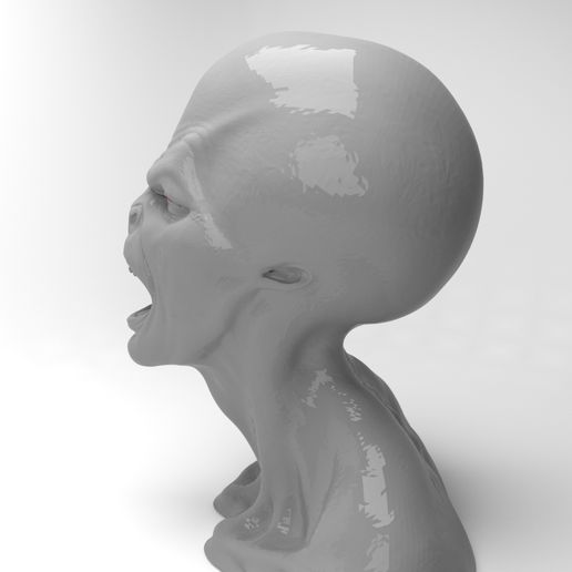 👤 Bust of a Screaming Alien・ STL File for 3D printing・Cults