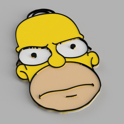 😡 Homer Simpson Angry Head Angry Head Color Wall Painting・Free STL File ...