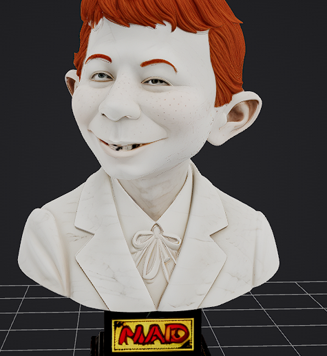 👤 Alfred E. Neuman Busto da revista Mad・Arquivo STL para Impressão 3D・Cults