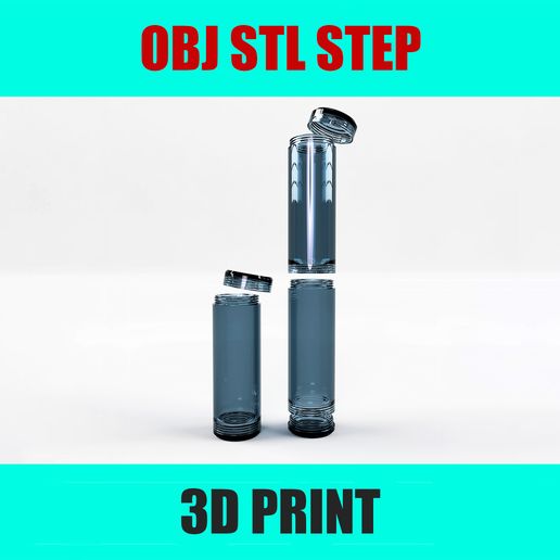 🪞 Modular Tube with Lid, Custom Length, 3D printed STL/STEP/OBJ Files・ STL File for 3D printing ...