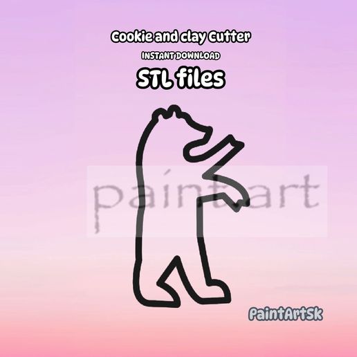 STL file Bear cookie cutter, more sizes, Bear, cookie cutter, animal ...