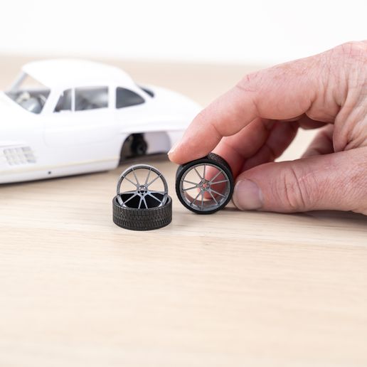 🚗 1/24 SCALE MODEL CAR WHEEL V18・ STL File for ・Cults