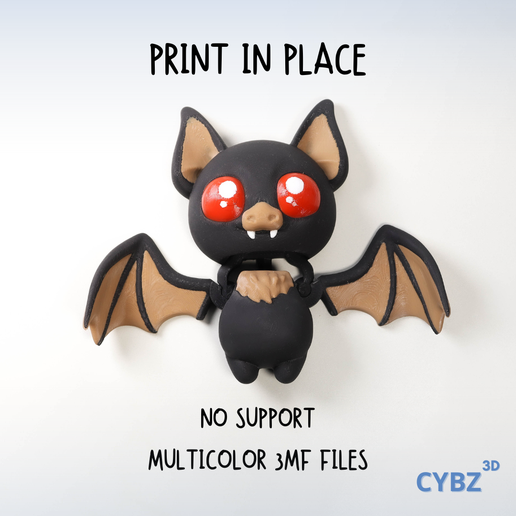 🦇 BAT ARTICULATED, PRINT-IN-PLACE, WINGS ARTICULATED, CUTE-FLEXI・ STL ...