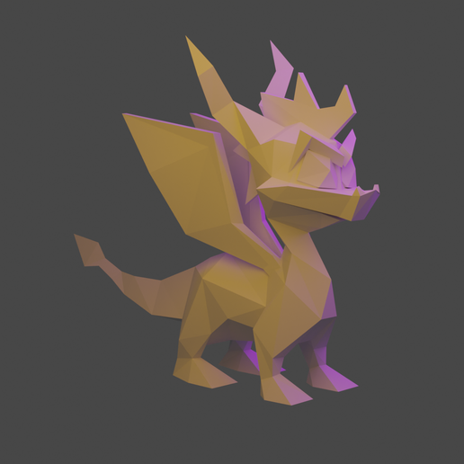 🎮 Lowpoly psx Spyro - FIXED TO PRINT・ STL File for 3D printing・Cults