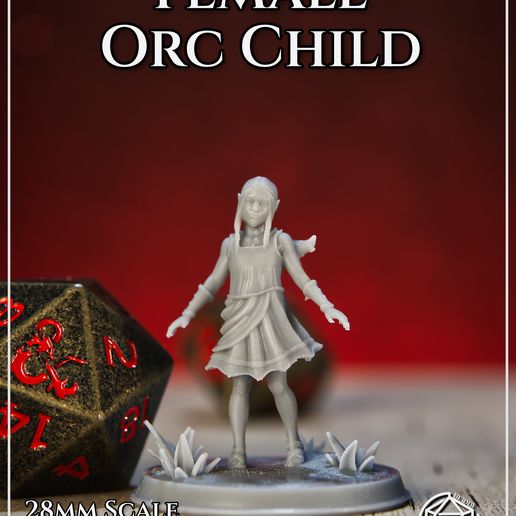 STL file Female Orc Child ♀️ ・Template to download and 3D print・Cults