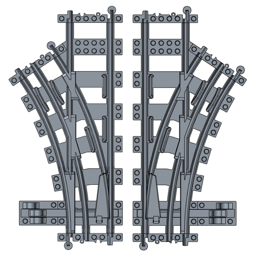 🏙️ Dual gauge switch - Lego city trains compatible・ 3D File for 3D ...