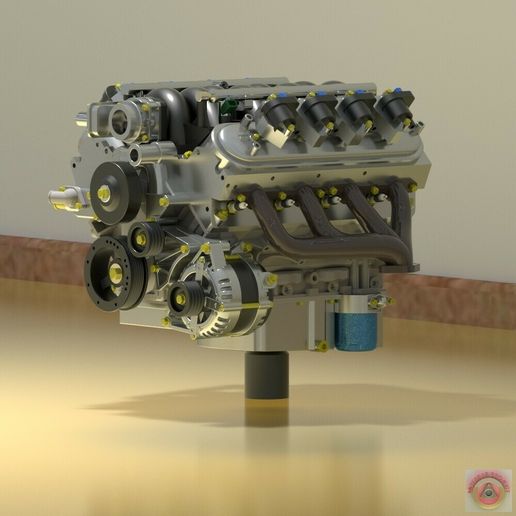 🚙 CHEVROLET LS3 - ENGINE・ STL File for 3D printing・Cults
