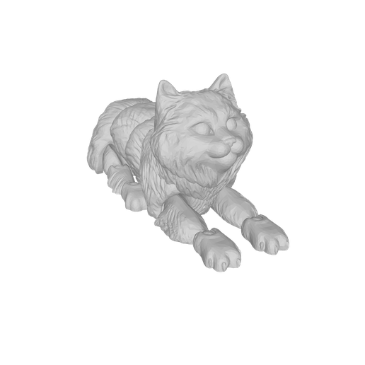 🐱 Flexible Fluffy Cat. Cute 3D Printed Full Fluffy Cat.・ STL File for ...