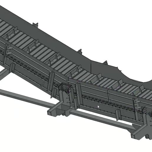 🧑‍🏭 3D Model of Industrial Drag Chain Conveyor | High-Detail CAD Design ...