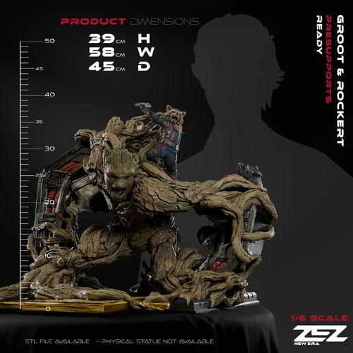 🚀 Groot and Rocket Diorama - STL・ STL File for 3D printing・Cults
