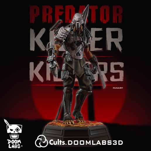 👾 Ronin Predator Fanart Statue・Archivo STL para Impresión 3D・Cults