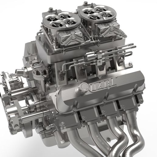 🚙 FORD PRO MOD 454 ci SMALL BLOCK V8 Engine 1/8 TO 1/25 SCALE・ 3D File ...