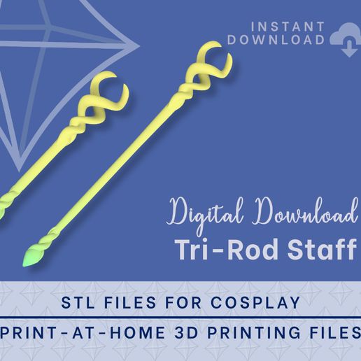 3D file ZELDA Tri-Rod Staff STL FILES [The Legend of Zelda: Echoes of ...