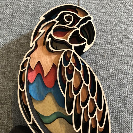 DXF file 3D laser-cut multilayer parrot 🦜 (SVG)・3D print object to ...