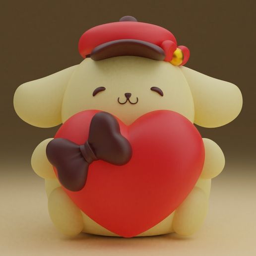 🎲 Pom pompompurin sanrio valentine figure・ STL File for 3D printing・Cults