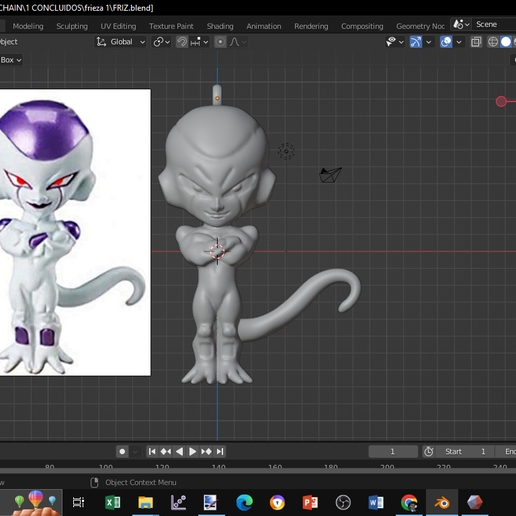 Archivo STL Frieza Chibi Keychain 🗝️ ・Objeto de impresión 3D para ...