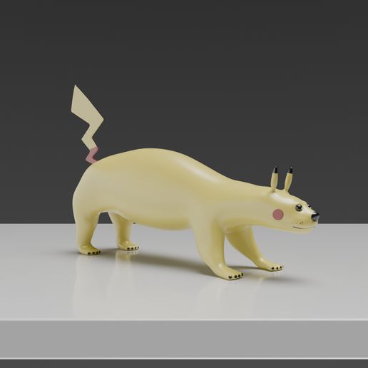 🦦 Pikachu der Otter Pokemon Fan Art 3d・ 3D Datei für 3D-Druck・Cults