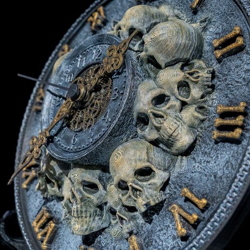 💀 Timeless Skull Wall Clock・ 3D File for ・Cults
