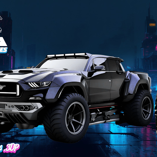 🚙 The Ford Mustang turned 4WD Concept・ STL File for 3D printing・Cults