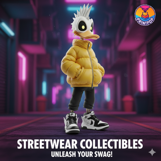 🦆 Street Duck - 3D Model / Street Duck in down jacket - 3D street ...