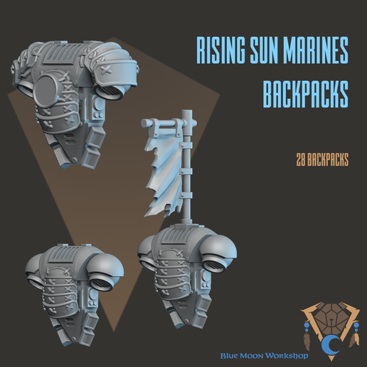 ☀️ Rising Sun Marine Backpack・ STL File for ・Cults