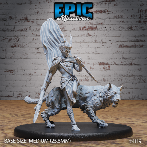 3D file Elf Beast Tamer Attack ‧ DnD Miniature ‧ Tabletop Miniatures ...