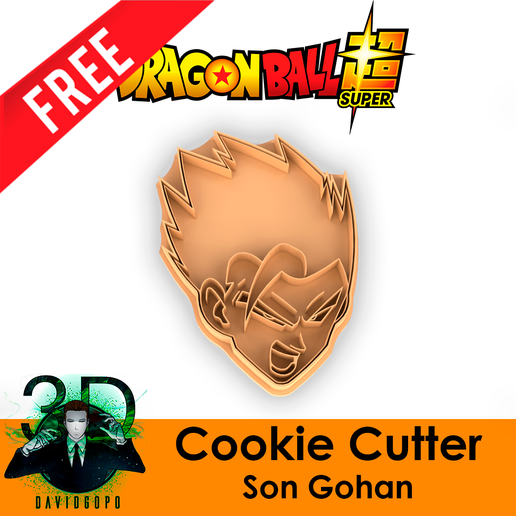 🍪 SON GOHAN COOKIE CUTTER / DRAGON BALL SUPER・Archivo STL Gratis para ...