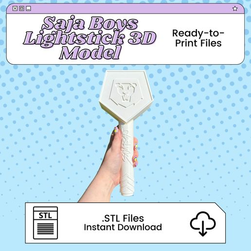 📁 Saja Boys Light Stick 3D Print File Inspired by KPop Demon Hunters ...