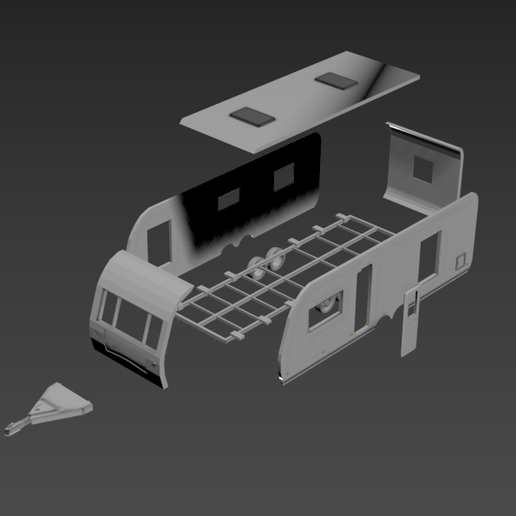 🚐 Twin Axle Caravan Scale Model SCALEABLE・ STL File for 3D printing・Cults