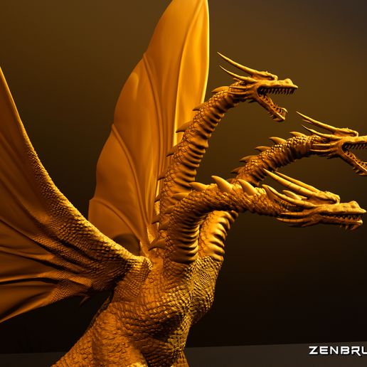 🤴 KING GHIDORAH 1991 - Godzilla 3D PRINTING MODEL STL・ 3D File for 3D ...