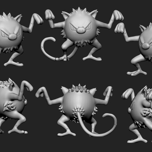 STL file Pokemon - Mankey with 2 poses 🐉 ・Model to download and 3D ...