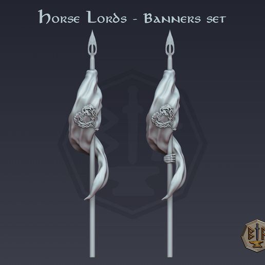 🐎 Horse Lords Banners・ 3D File for 3D printing・Cults