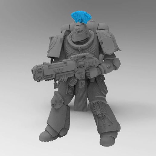 🩸 custom head ornament for Ultramarine Imperial Fists Champion・Free STL ...