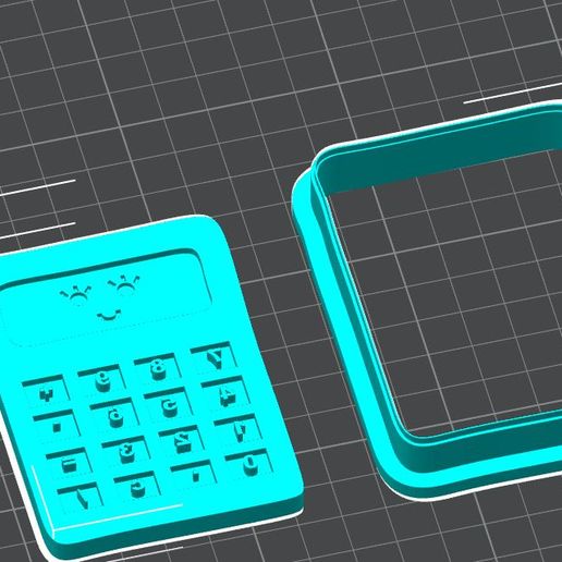 STL file Cute Calculator Cutter and Debosser Cookie 🍪 ・3D printing design to download・Cults