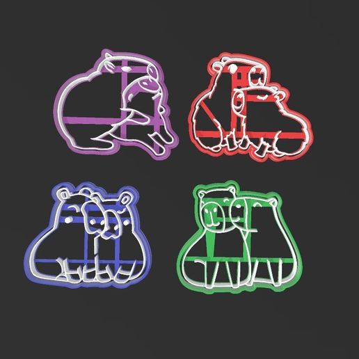STL file Valentine's Day, Capybaras in love, cookie cutter ️‍🔥 ・3D ...