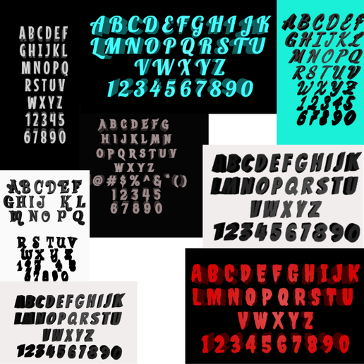 📦 Font bundle 14 different fonts / Font package / Alphabet letters ...
