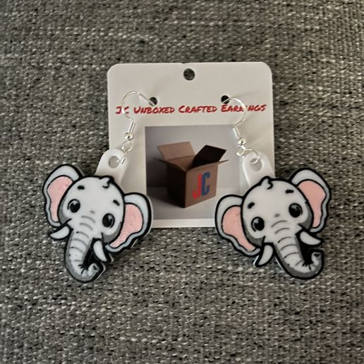 🐘 Elephant Earrings or Keychain・Free STL File for 3D printing・Cults