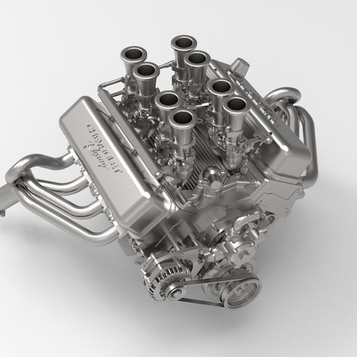 🚙 Big Block Chevy V8 motor with ITB's. 1/8 TO 1/25 SCALE・ 3D File for ...