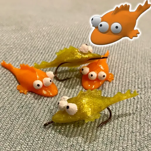 🐠 TPU Blinky Three Eyed Fish Lure・ OBJ File for 3D printing・Cults