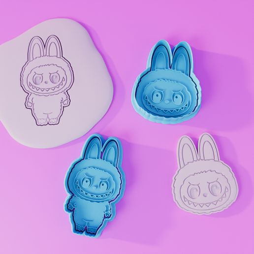 🍪 Labubu cookie cutter & stamp set・ STL File for 3D printing・Cults