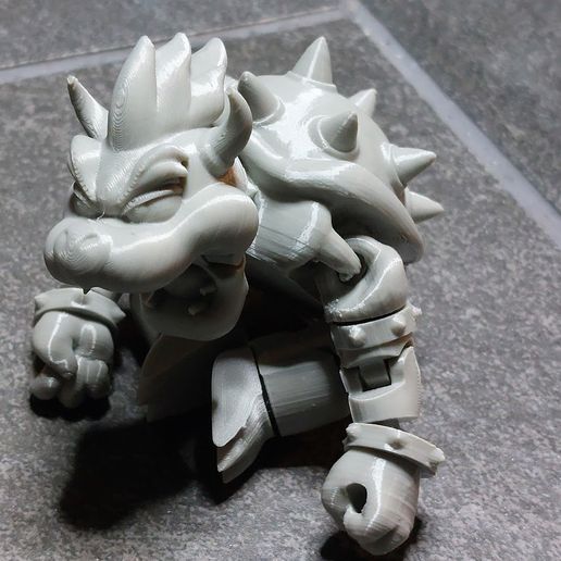 🐢 Flexi Articulated Bowser・ STL File for 3D printing・Cults