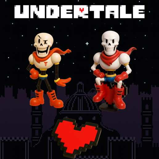 💜 Papyrus pack x 2 units + heart base・ STL File for 3D printing・Cults