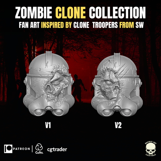 🧟 Clone Zombie Collection Fan Art heads for action figures・ STL File ...