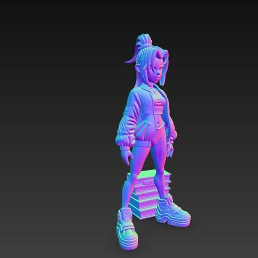 👧 Neon Style Fashion Girl Figure・ STL File for 3D printing・Cults