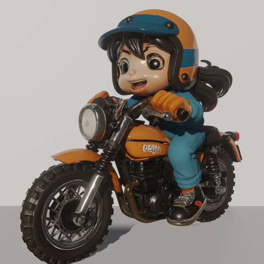 👧 Chibi animw girl on Bike・Archivo STL Gratis para Impresión 3D・Cults